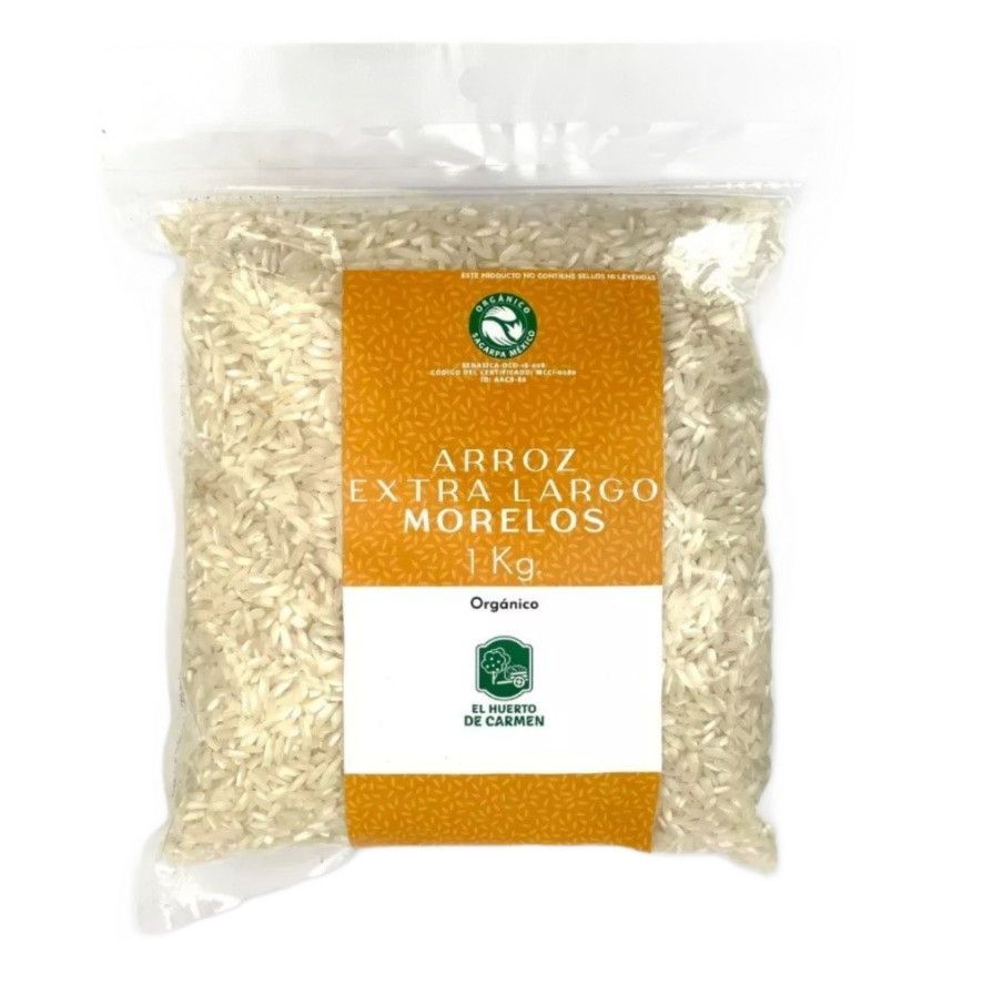 Arroz Blanco Extra Largo Morelos Orgánico El Huerto de Carmen 1kg